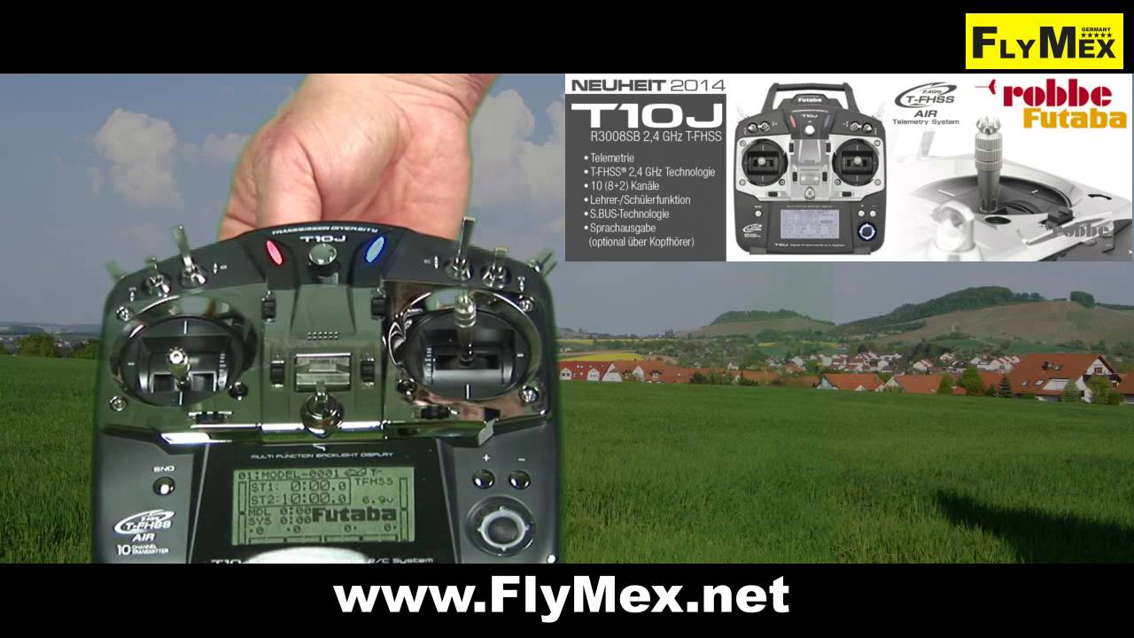Futaba (1-F4109) Fernsteueranlage T10J-R3008SB 2.4 GHz T-FHSS - YouTube