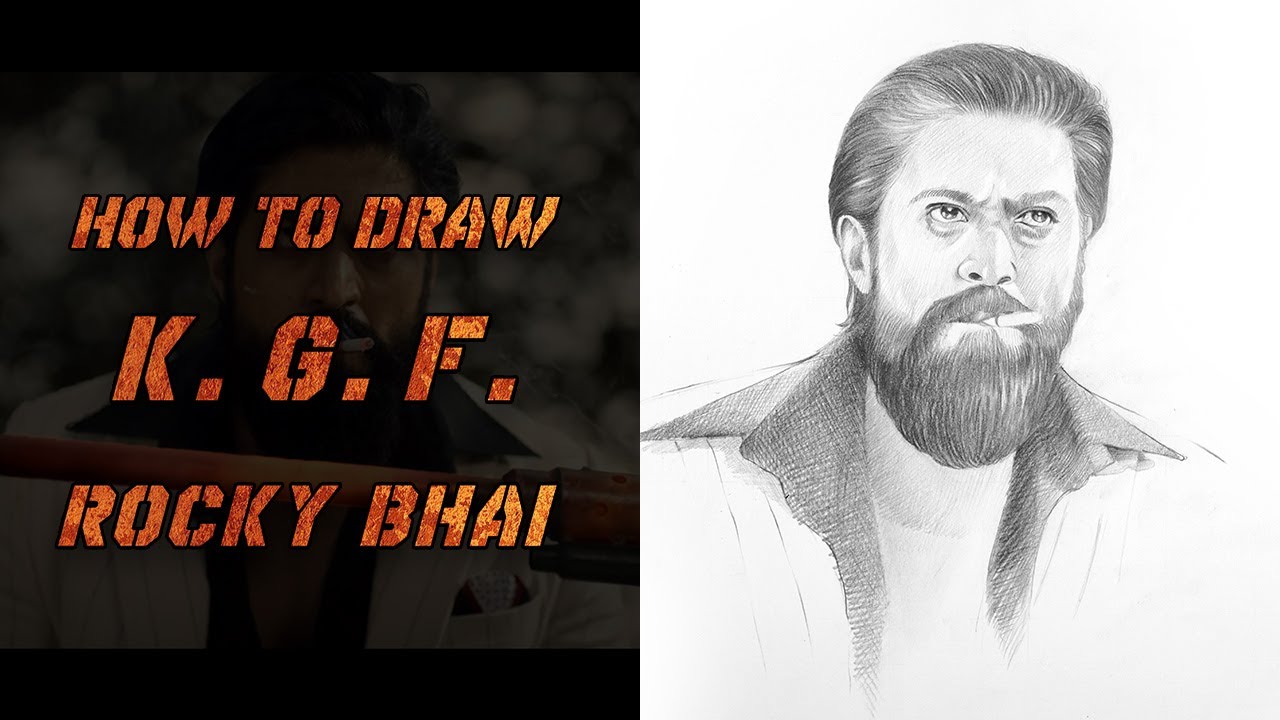 How to Draw KGF Rocky Bhai | KGF Chapter 2 Drawing | kgf chapter 2 sketch | drawing kgf yash ...