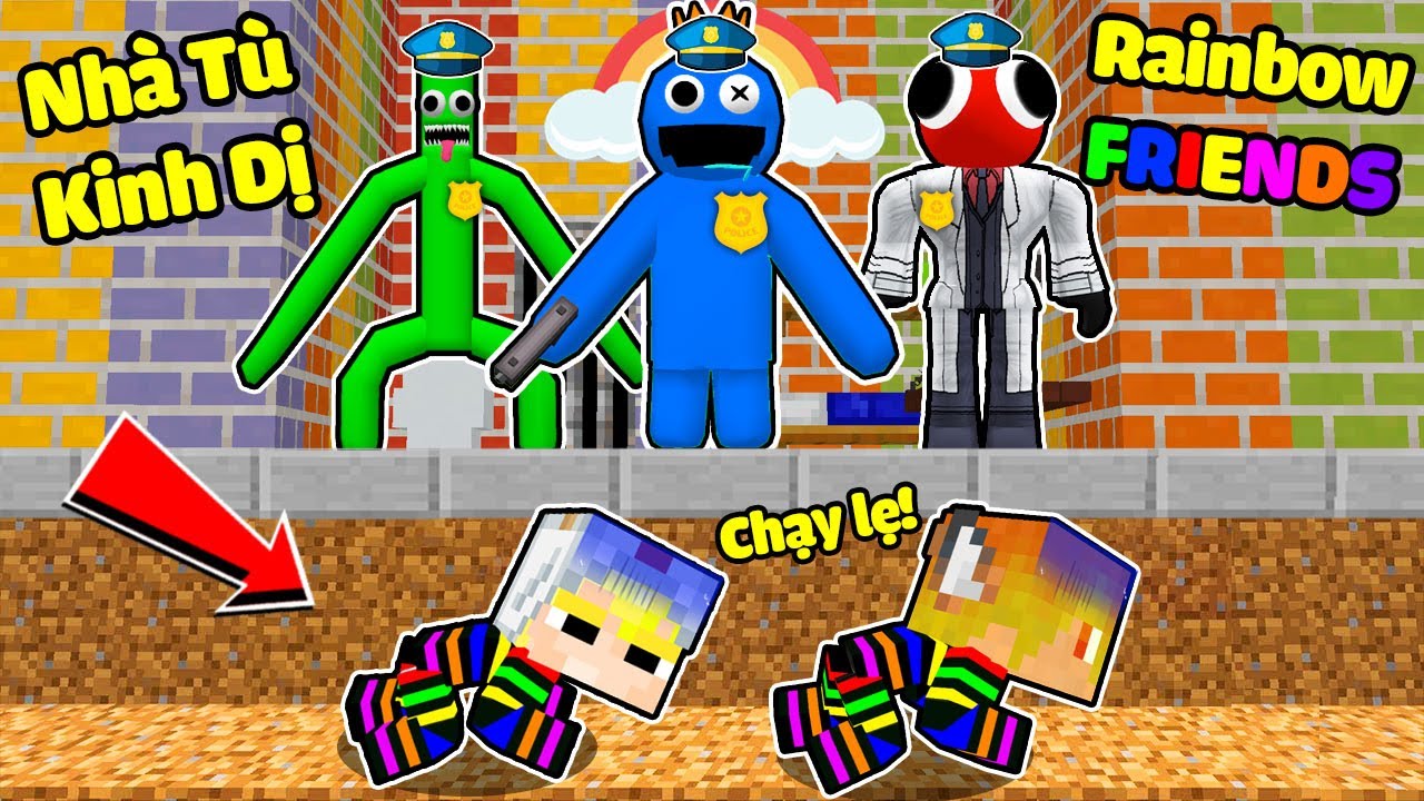 TÔ GÀ THỬ THÁCH 24H TRỐN KHỎI NHÀ TÙ QUÁI VẬT CẦU VỒNG TRONG MINECRAFT ...