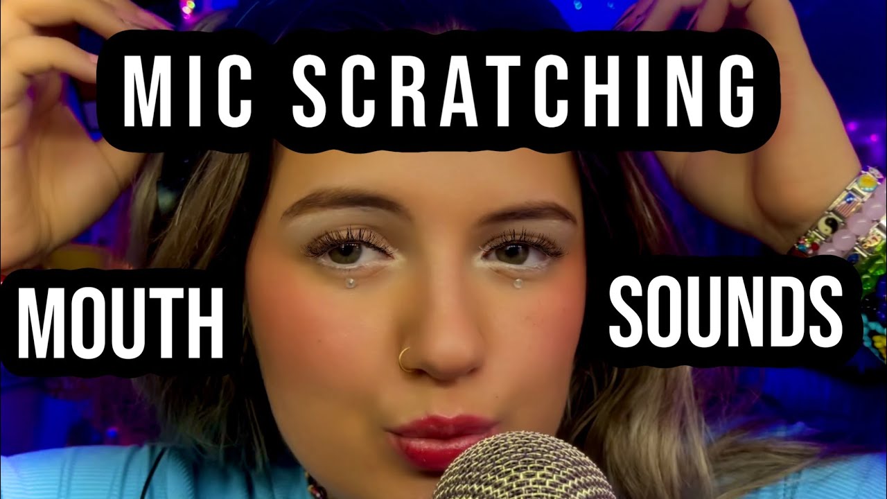 Intense mic scratching ASMR! Mouth sounds, extra long nails ...