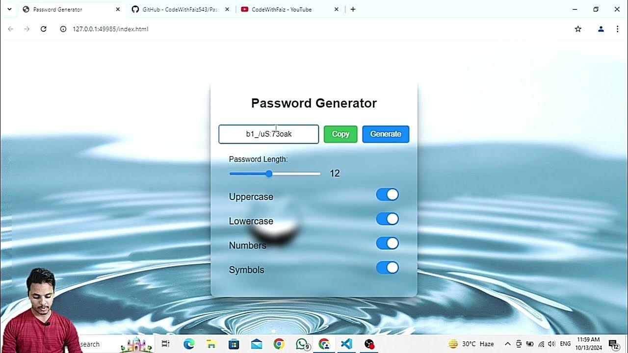 I Made a Password Generator Using JavaScript #codewithfaiz - YouTube