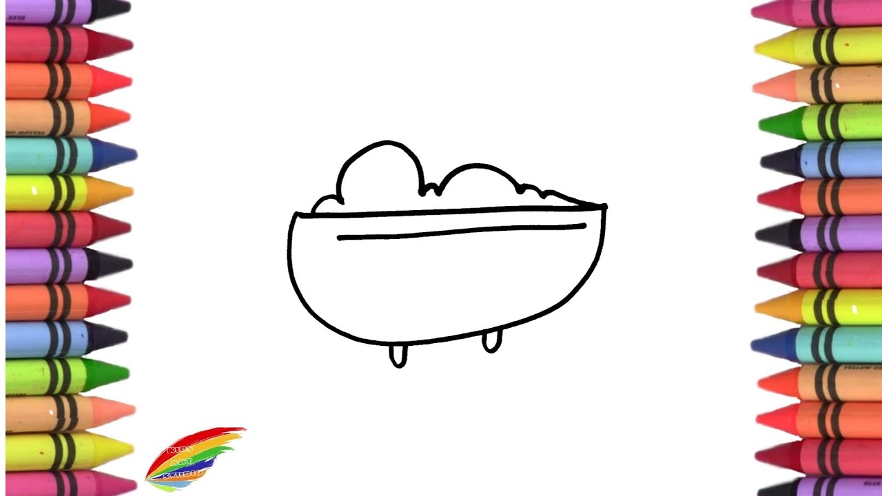 How To Draw A Bath Easy|Bath Drawing Step By Step|Kids Drawing Ideas ...