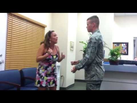 Brother & Sister Surprised by Military Father, Home Early from Deployment