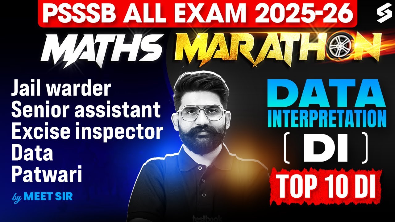 PSSSB 2025 Maths Marathon Class | Top 10 Data Interpretation Tricks for All Punjab Exams | Meet ...