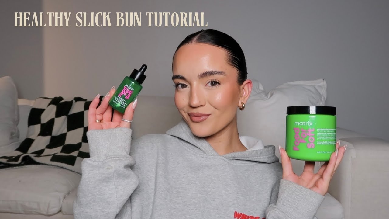 healthy hair slick back bun tutorial - YouTube