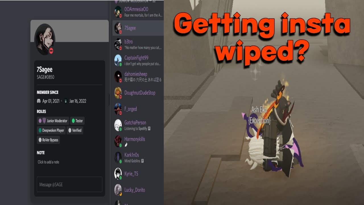 Fighting a MOD (deepwoken) - YouTube