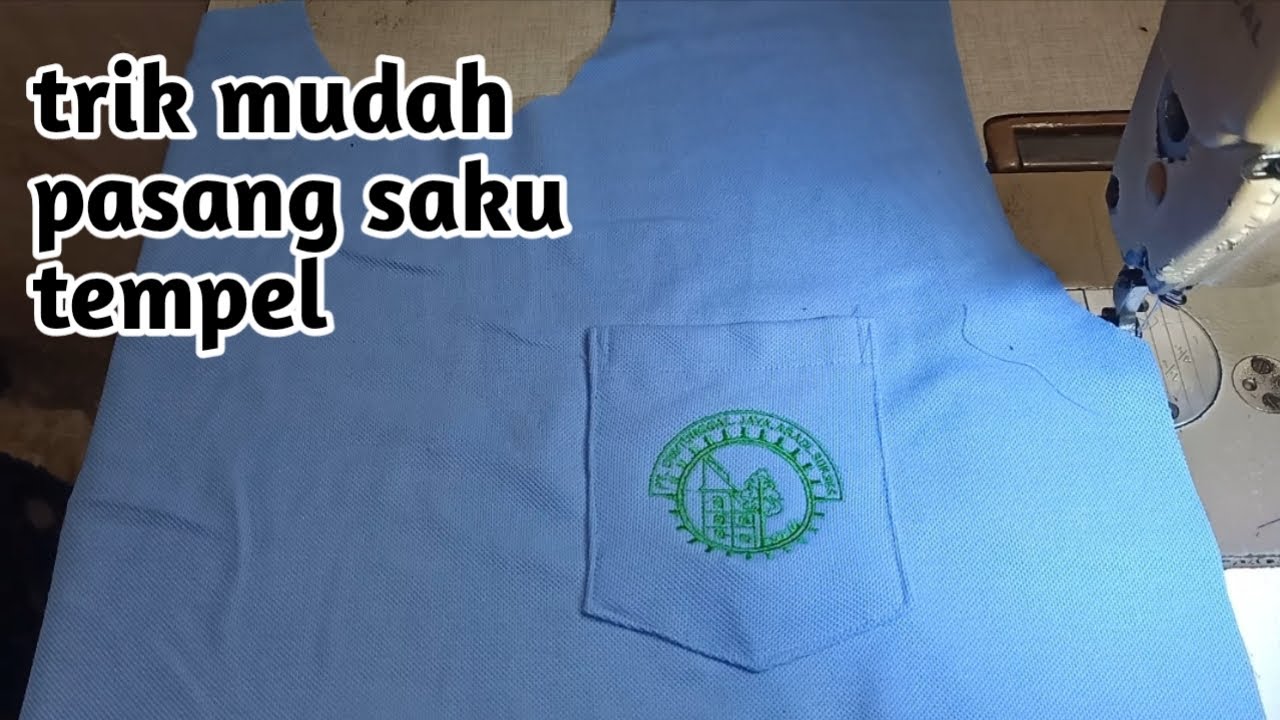 Tips mudah ⁉️ cara menjahit saku tempel pada kaos wangki - YouTube