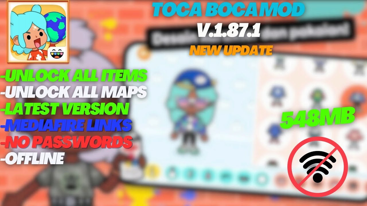Toca Boca World Mod | Unlock All Items & Unlock All Maps | No Password ...