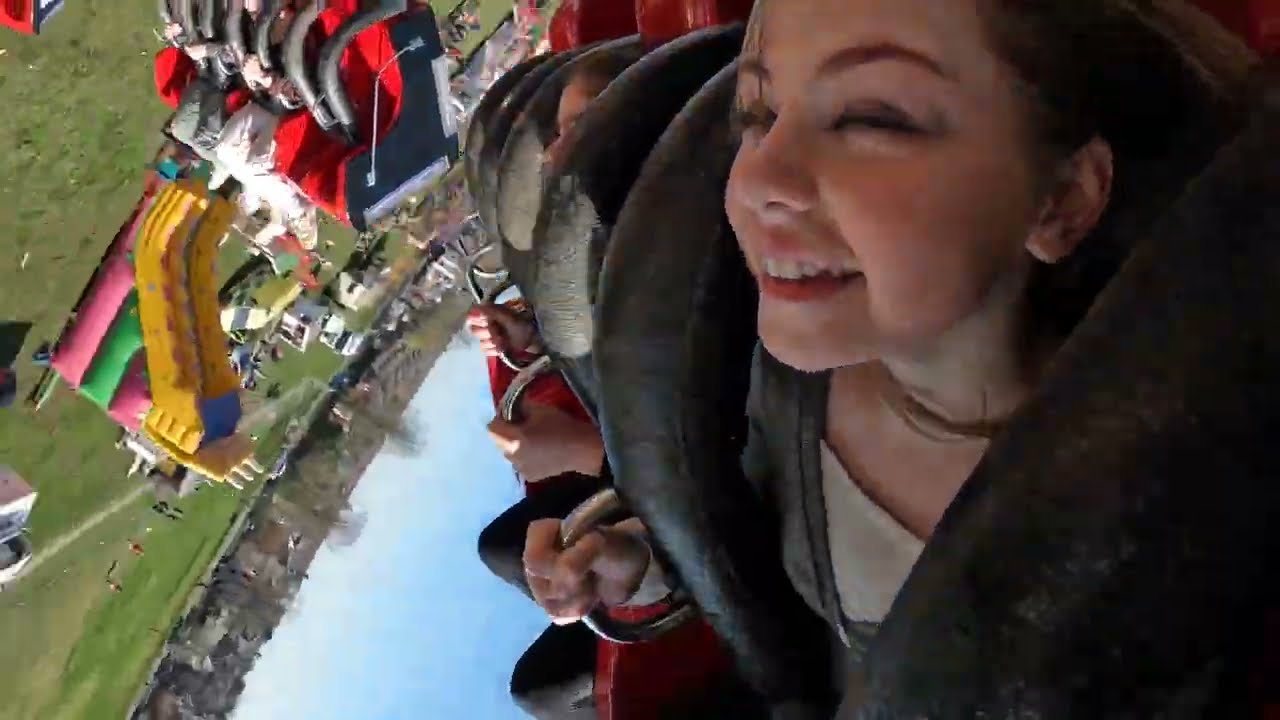 Libby's FIRST UPSIDE DOWN FUNFAIR RIDE! Superstar On-Ride - Redhill ...