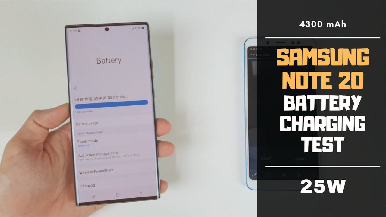 Samsung Galaxy Note 20 Battery Charging test 0% to 100% | 25W fast ...