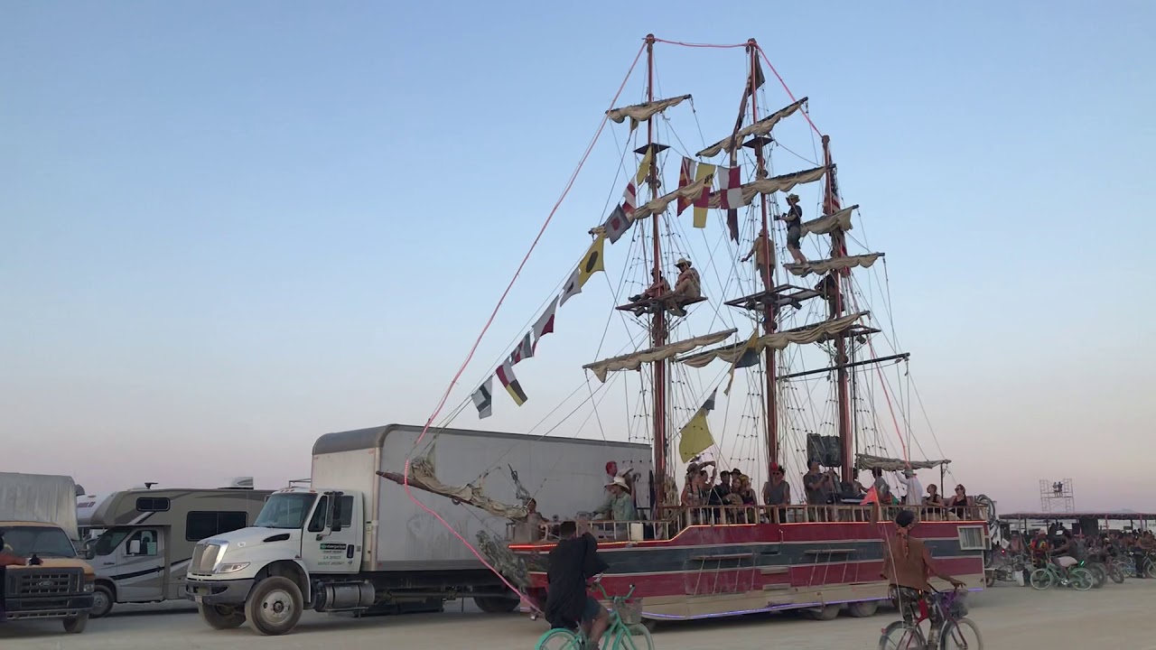 Burning man 2018 - pirate ship art car - YouTube