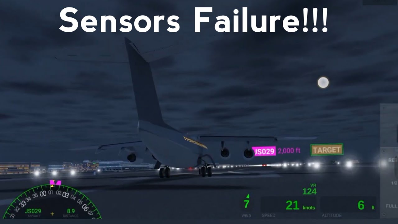 Sensors Failure ! Bae Systems 146 ! Night Flight - YouTube