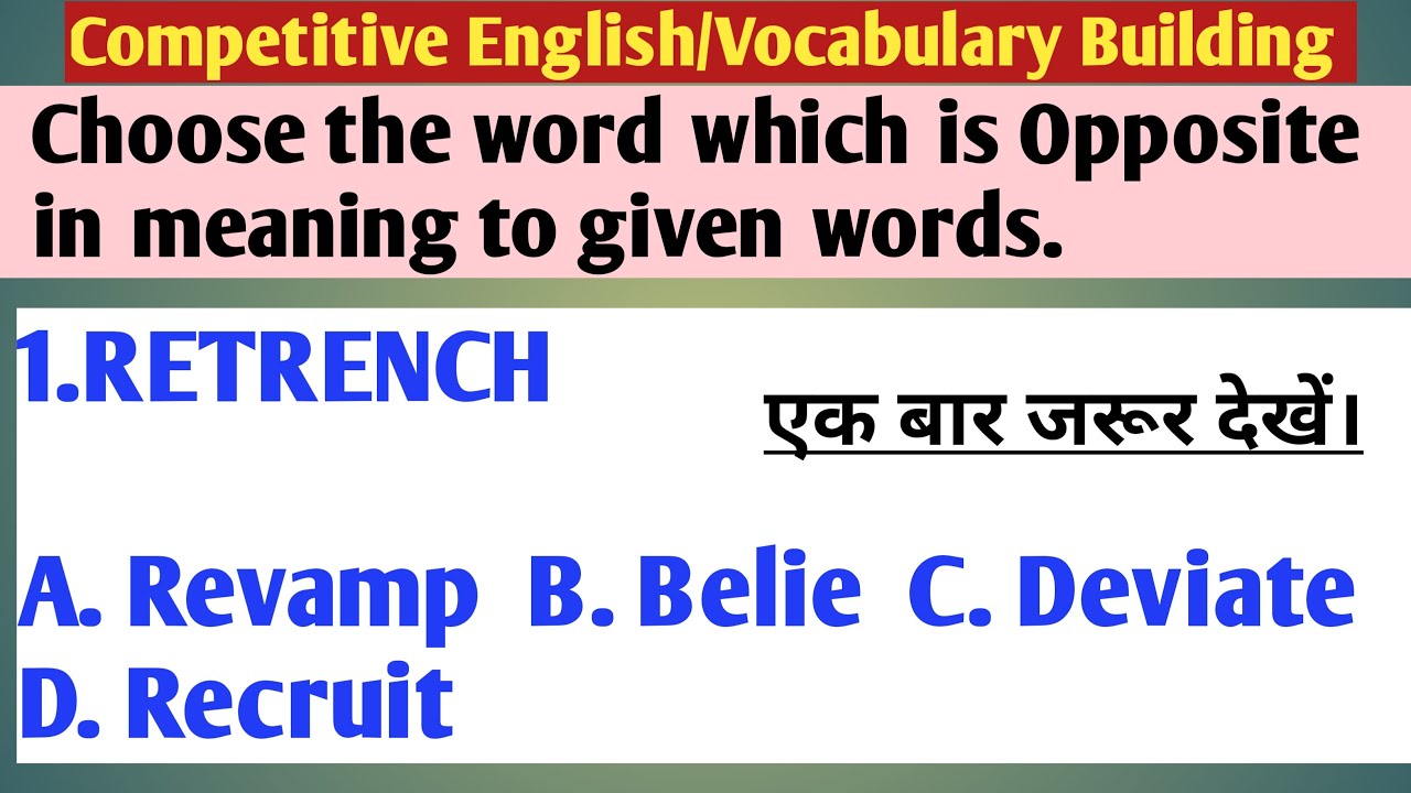 Translation and Competitive English/Vocabulary Building/Important ...