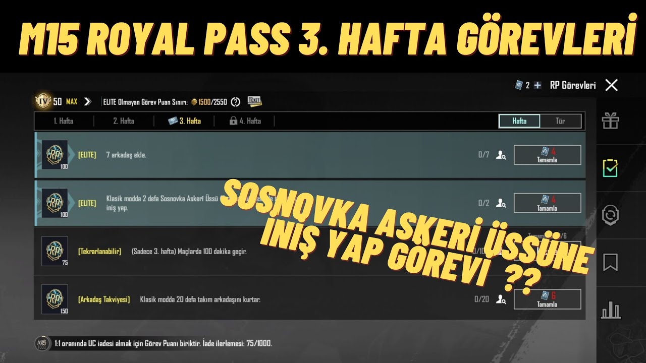 M15 Royal Pass 3. Hafta Görevleri Nasıl Yapılır | Pubg Mobile Askeri Üs ...