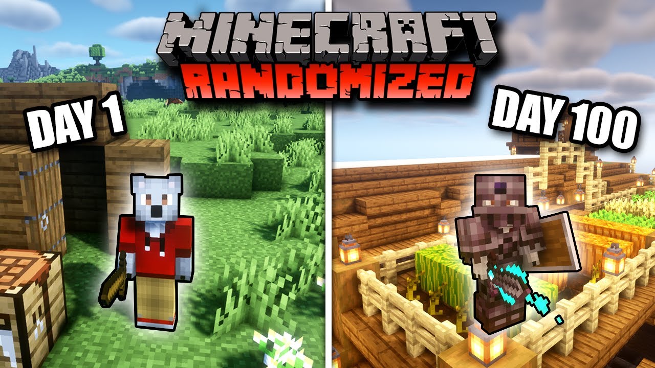 I Survived 100 Days in Randomized Minecraft and Won! - YouTube