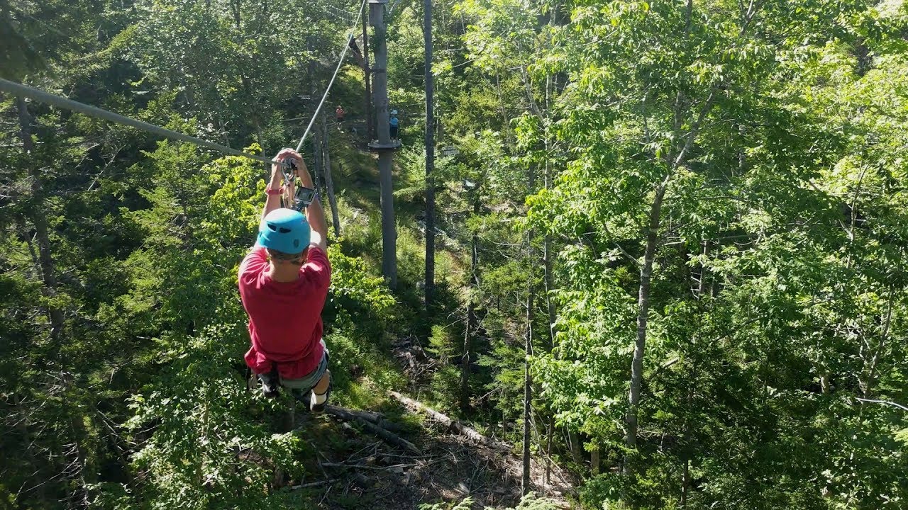Upper Clements Adventure Park full zipline course - YouTube