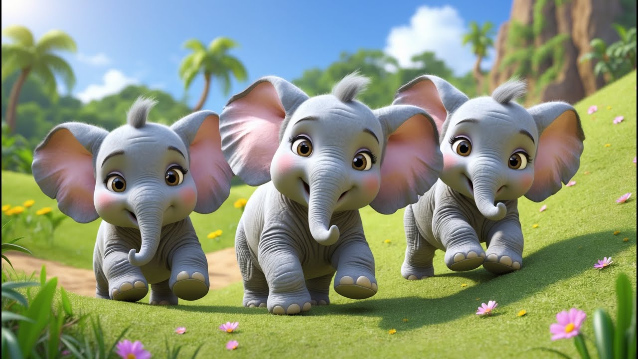Five Little Elephants Went Out to Play 🐘🎵 Fun Nursery Rhyme & Kids Song ...