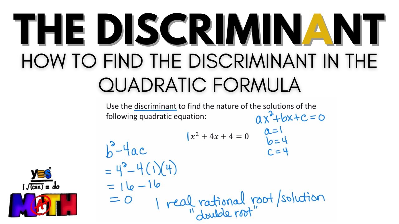 The Discriminant in the Quadratic Formula - YouTube