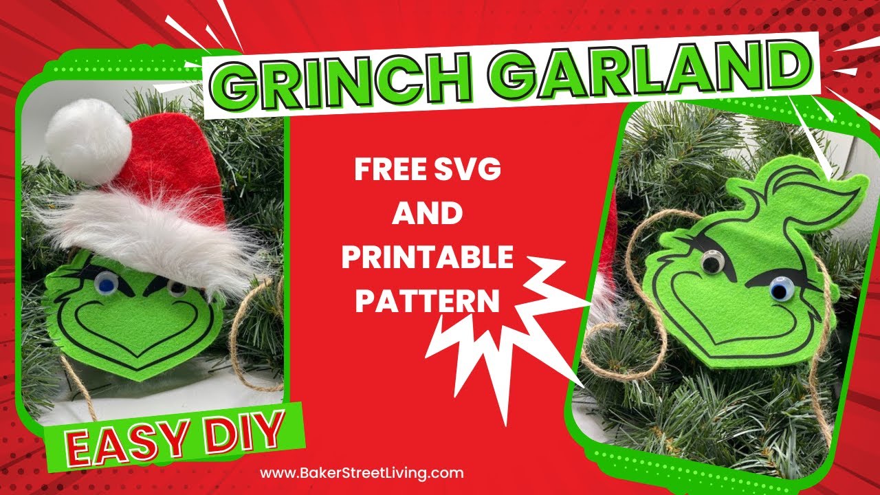 Easy to Make Felt Grinch Garland - YouTube