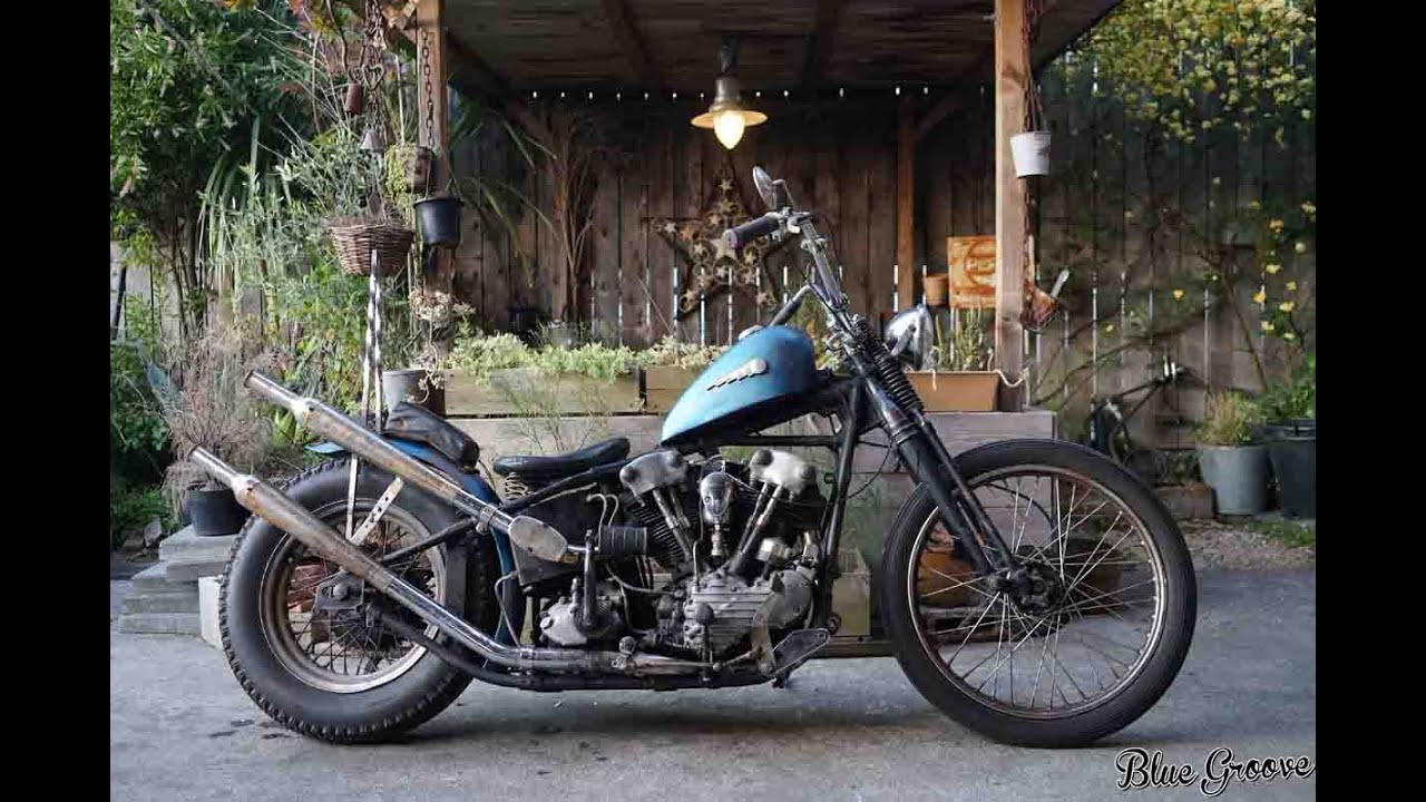 41`Knucklehead Chopper "Flying Blue" Build by BLUE GROOVE - YouTube
