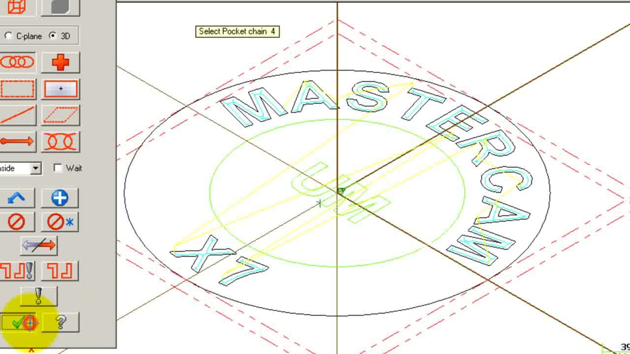 Tuturial MasterCAM 8 : Setting toolpath engraving - YouTube