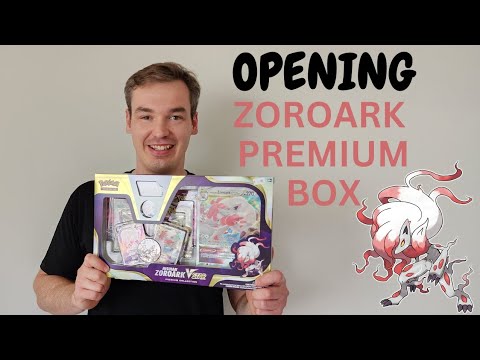 I opened Pokemon's Zoroark Vstar premium collection box - YouTube