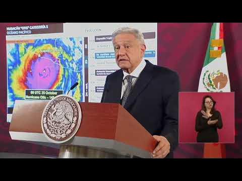Huracán “Otis” llegó a categoría 5; AMLO confirma que no hay reporte de víctimas - YouTube