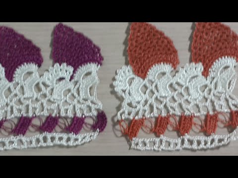 Tığ işi sıra bademli havlu kenarı yapımı