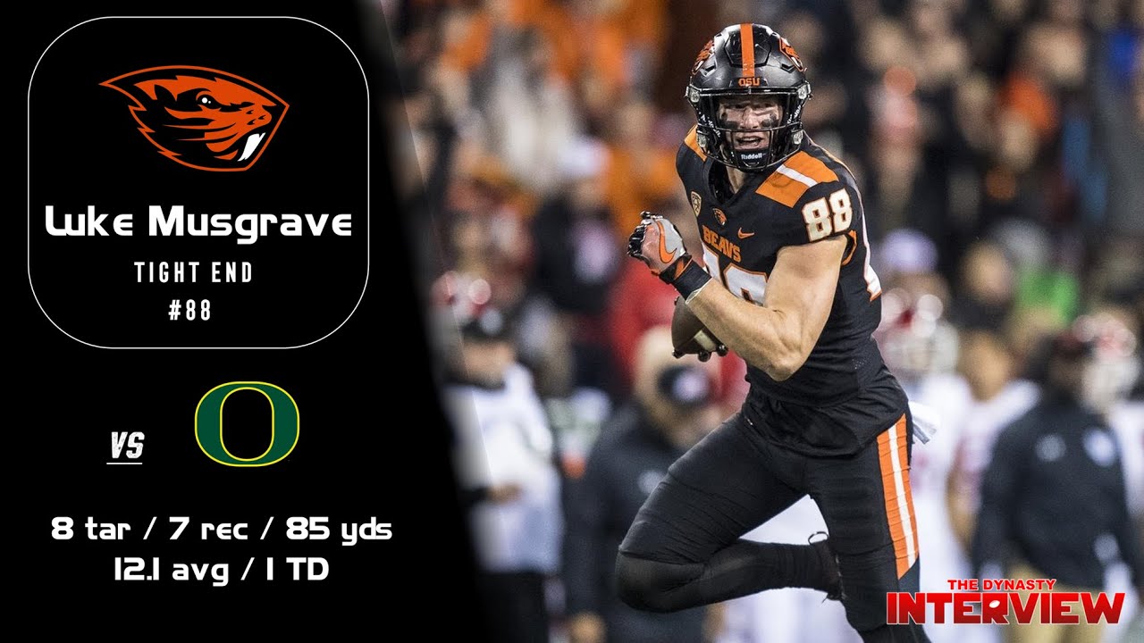 Luke Musgrave - Oregon State TE #88 vs Oregon (2021) - YouTube