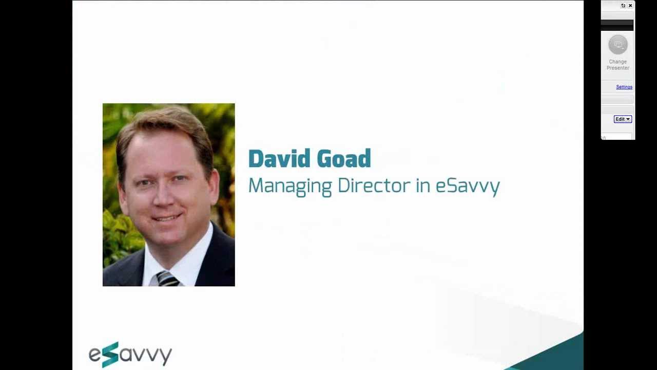 eSavvy Introduction by Managing Director David Goad - YouTube