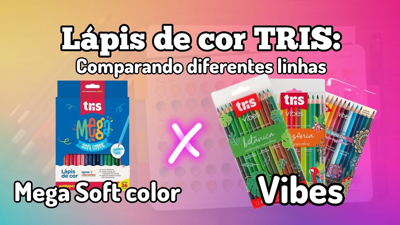 Comparação entre os lápis TRIS Mega Soft Color X TRIS Vibes - YouTube