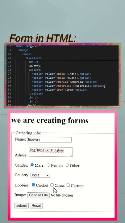 how to create basic form in html | #html #coding #trpgyan #webdev #programminglanguage # ...