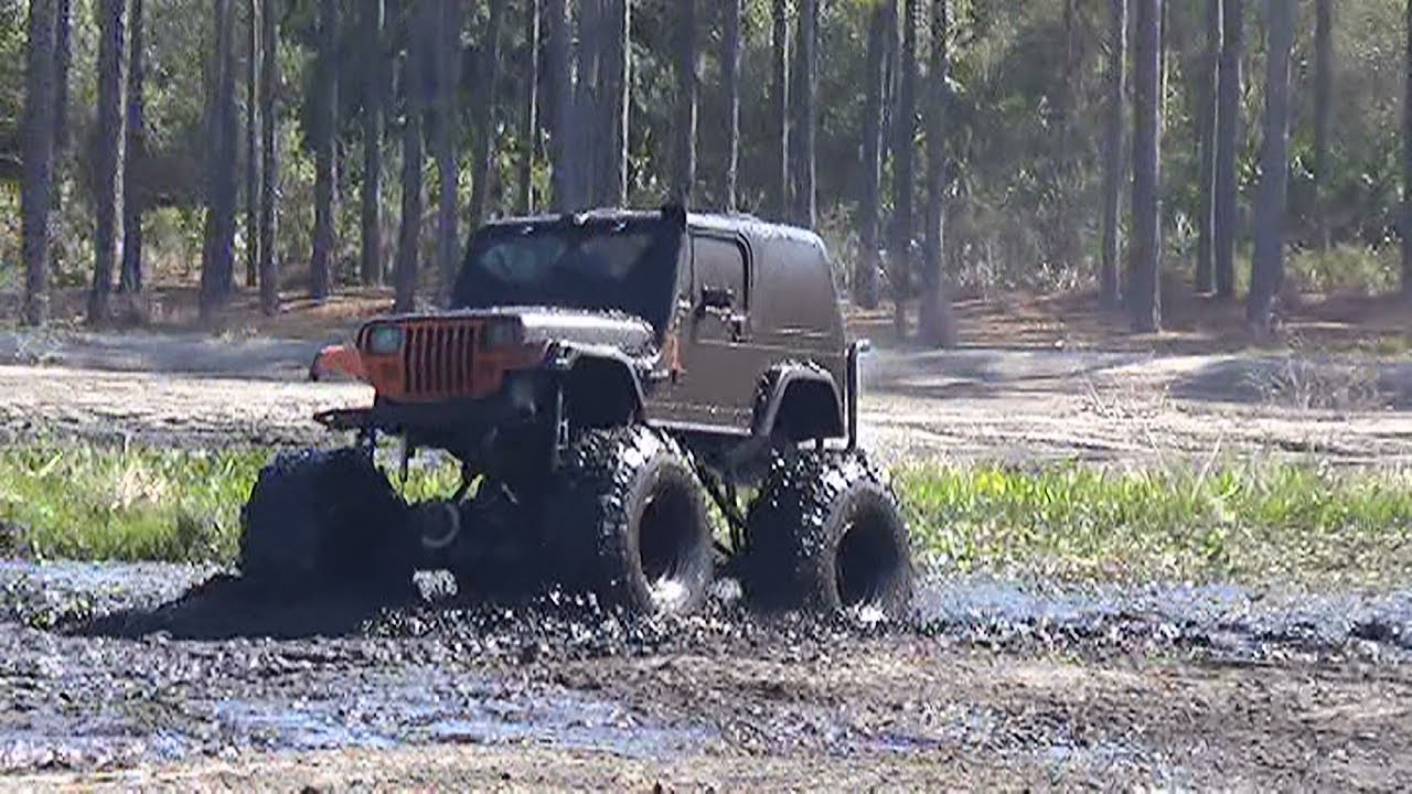 WRANGLER MEGA JEEP, 440ci BB, LIGHTS UP 54" BOGGERS - YouTube