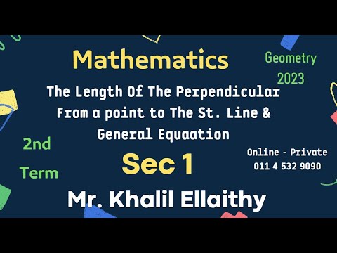Sec 1 Geometry The Length Of The Perpendicular From a Point To a ...