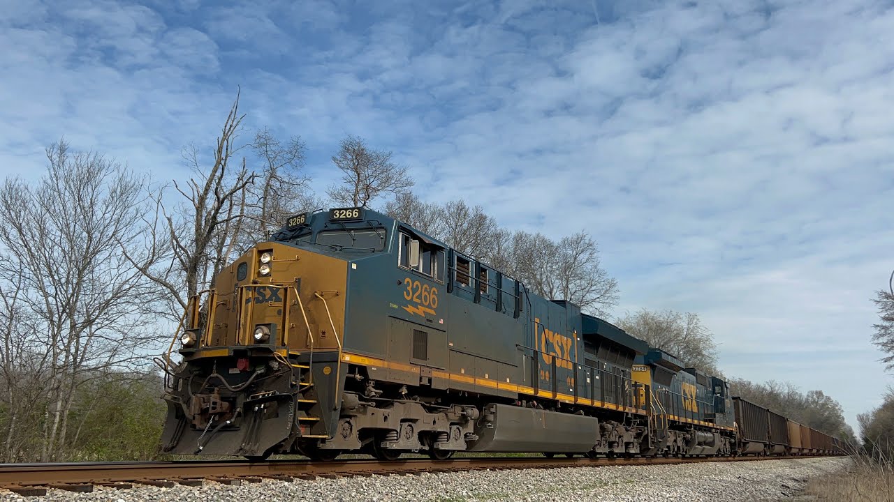 CSX ET44AH 3266 w/ Dash 8 Leads Loaded Coal C015-15 on 3/16/23 - YouTube