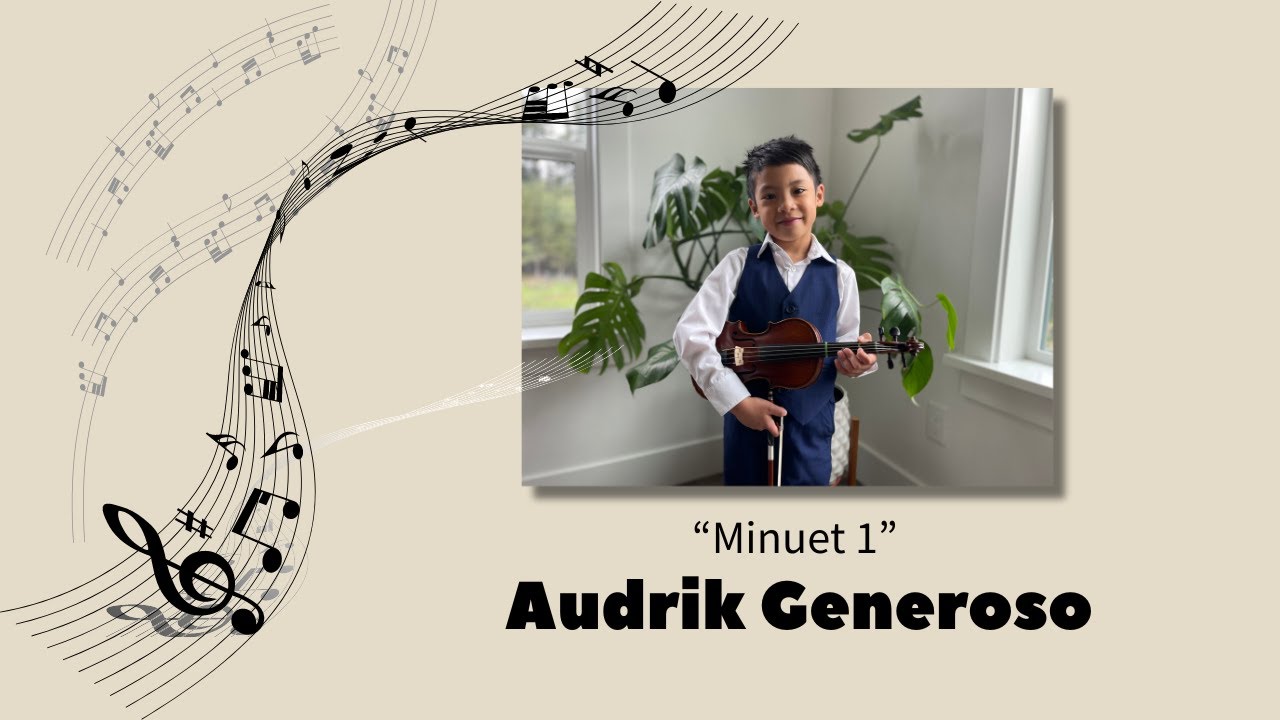 Minuet 1 Suzuki Violin Book 1 Recital by Audrik - YouTube