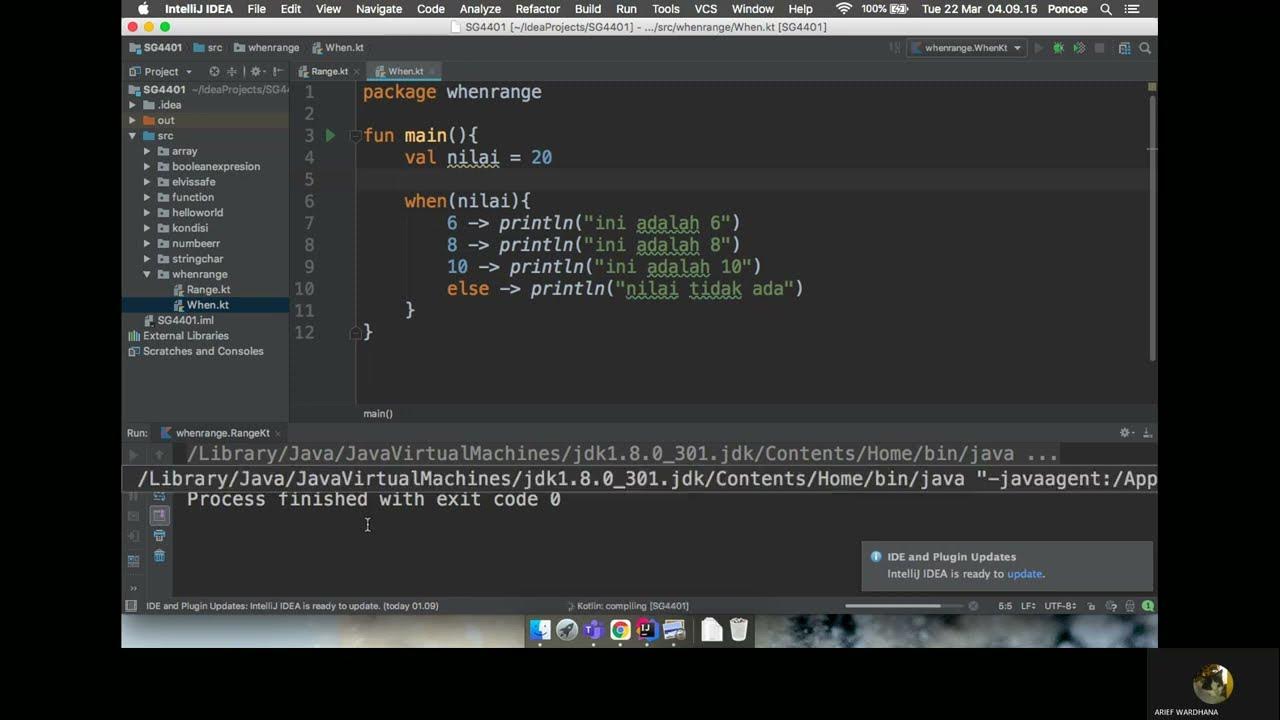 Belajar Kotlin - When & Range - YouTube