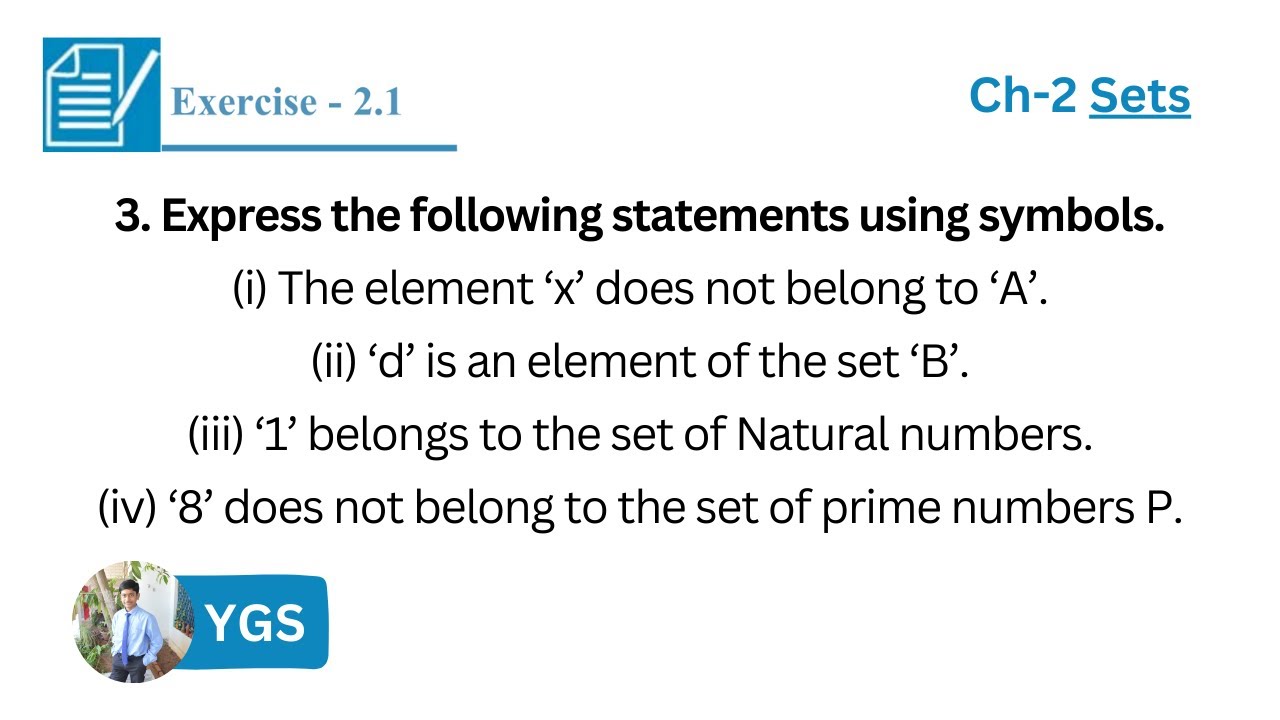 3. Express the following statements using symbols. | Class 10 | Gyan ...