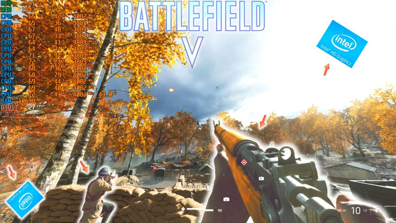 Battlefield 5 on Intel UHD Graphics 128MB - Benchmark - YouTube