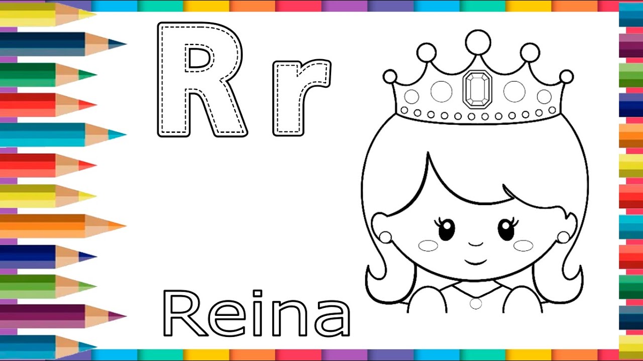 Cómo dibujar la LETRA R 👸 REINA - El abecedario para niños - YouTube