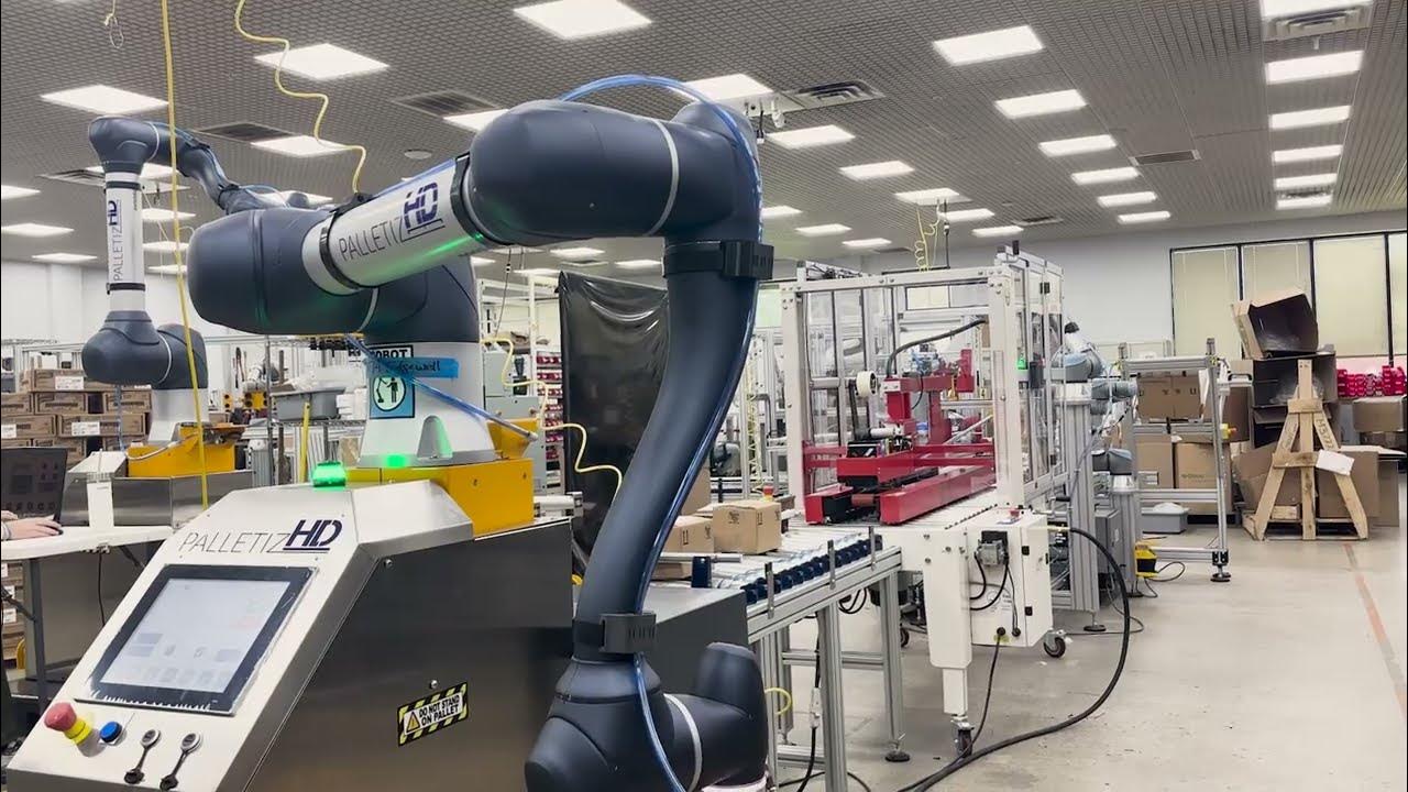 Doosan Collaborative Robot Palletizer | PalletizHD | Cobot | ONExia Inc - YouTube