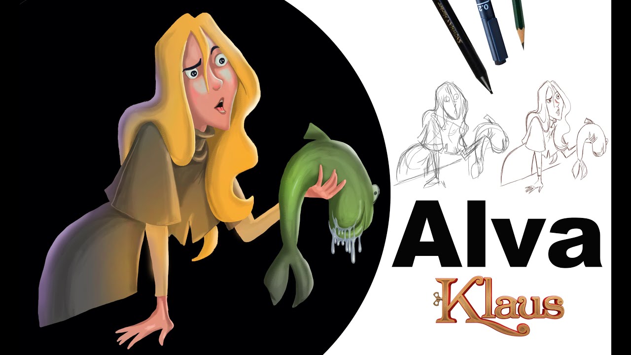 Cara Menggambar Karakter Animasi ALVA dari film KLAUS - how to draw ...