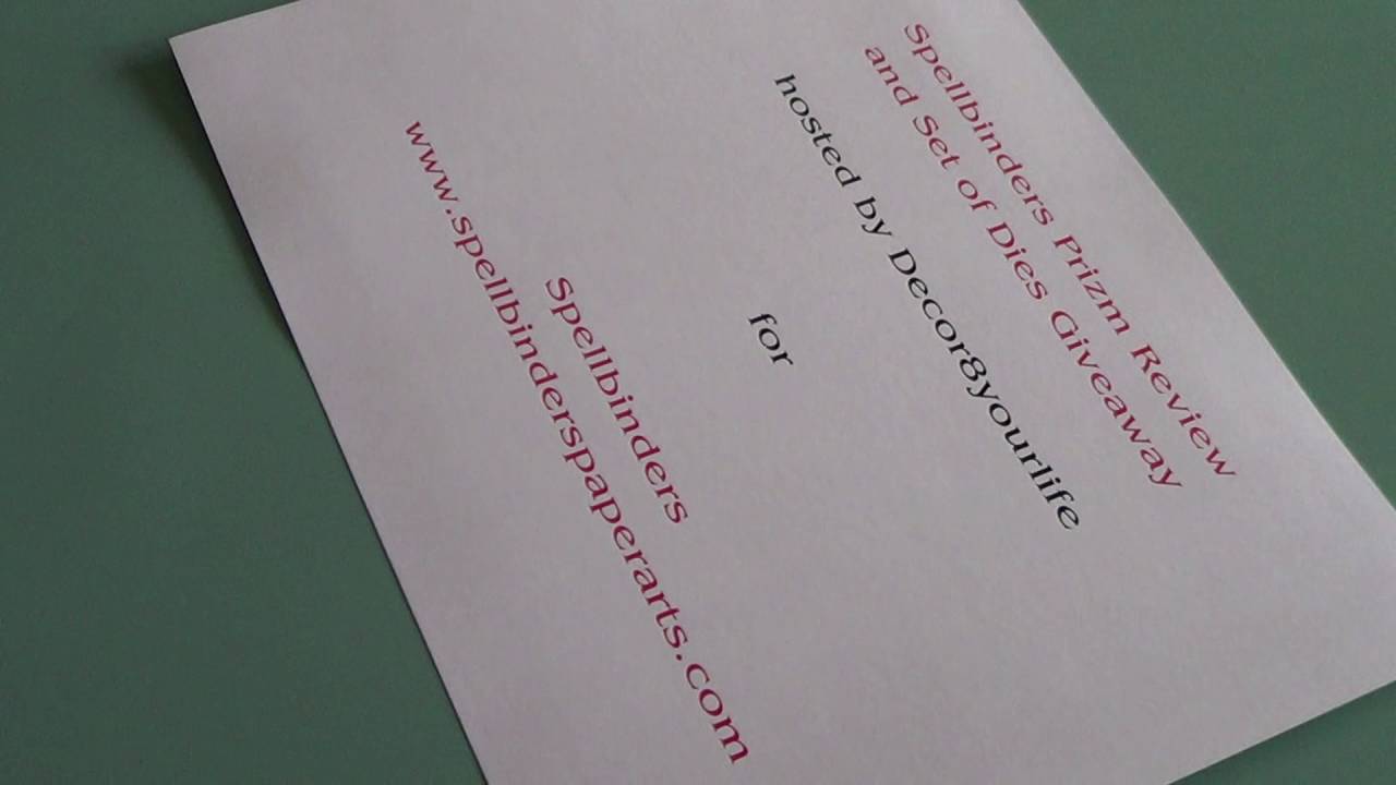 Spellbinders Prizm VR Decor8yourlife - YouTube