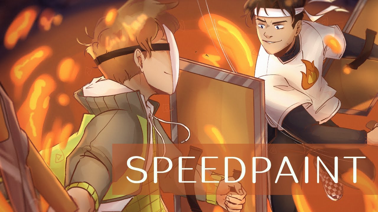 Dream & Sapnap | Manhunt Lava Fight | Speedpaint - YouTube