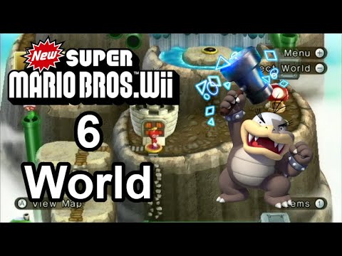 New Super Mario Bros Wii World 6 100% Complete Walkthrough - YouTube