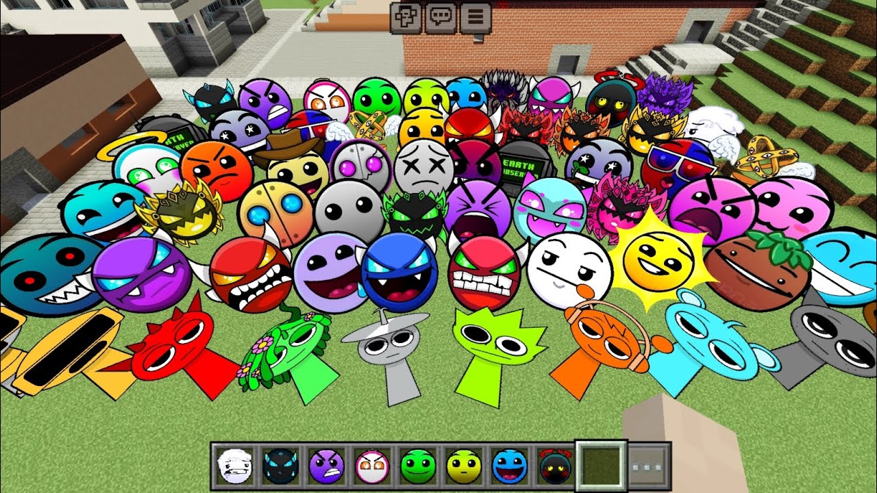 Custom Geometry Dash Difficulty Faces Nextbots And Incredibox Sprunki ...