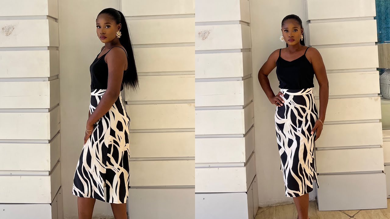 How to make A-line skirt with side slits - YouTube