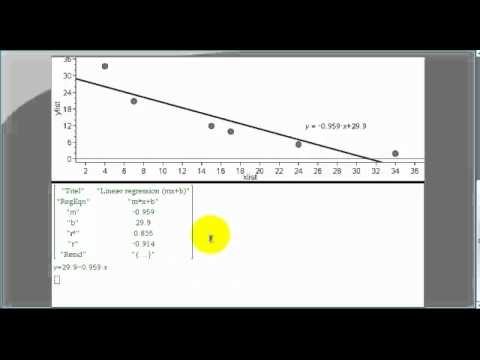 Regression på Ti nSpire med graf - YouTube