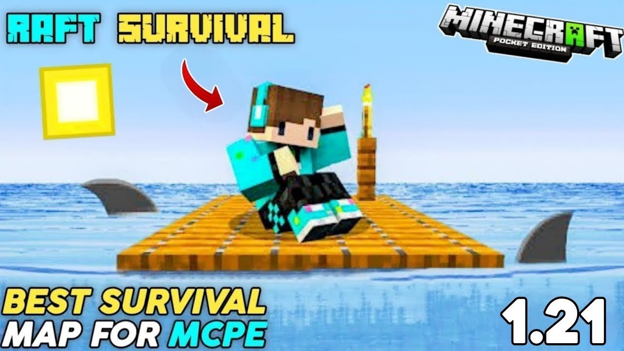 Raft survival map for minecraft pocket edition 1.21 | raft survival map ...
